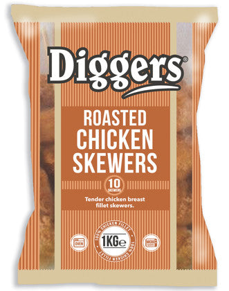 Elite. Diggers Roasted Chicken Skewers 1Kg – FreshFood2u